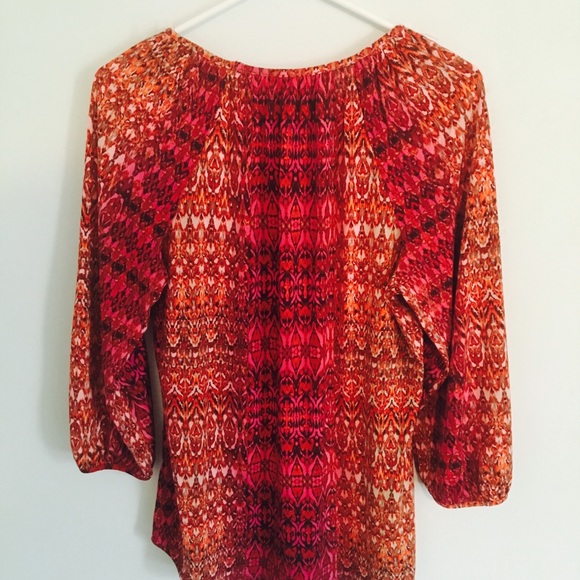 Tops | Colorful Casual Blouse With Bold Print | Poshmark